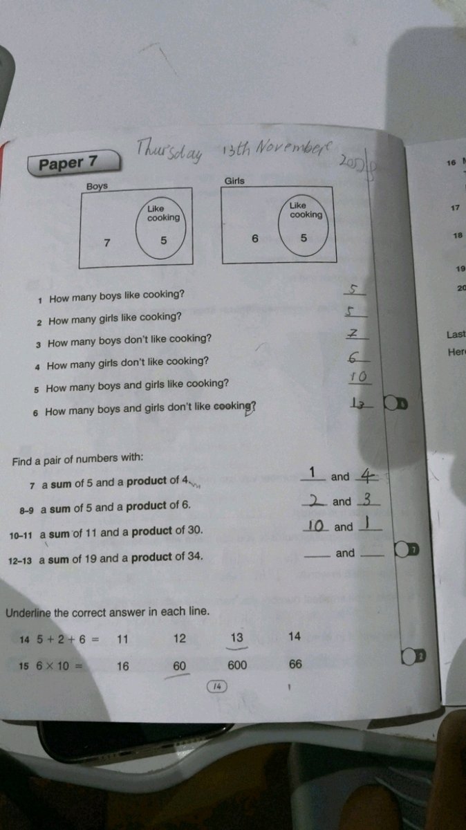 Here are the questions: Part 1: Analyzing the Venn Diagrams Boys 7 (don..