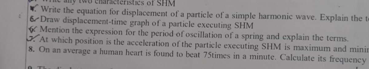 Draw displacement-time graph of a particle executing SHM Mention the expr..
