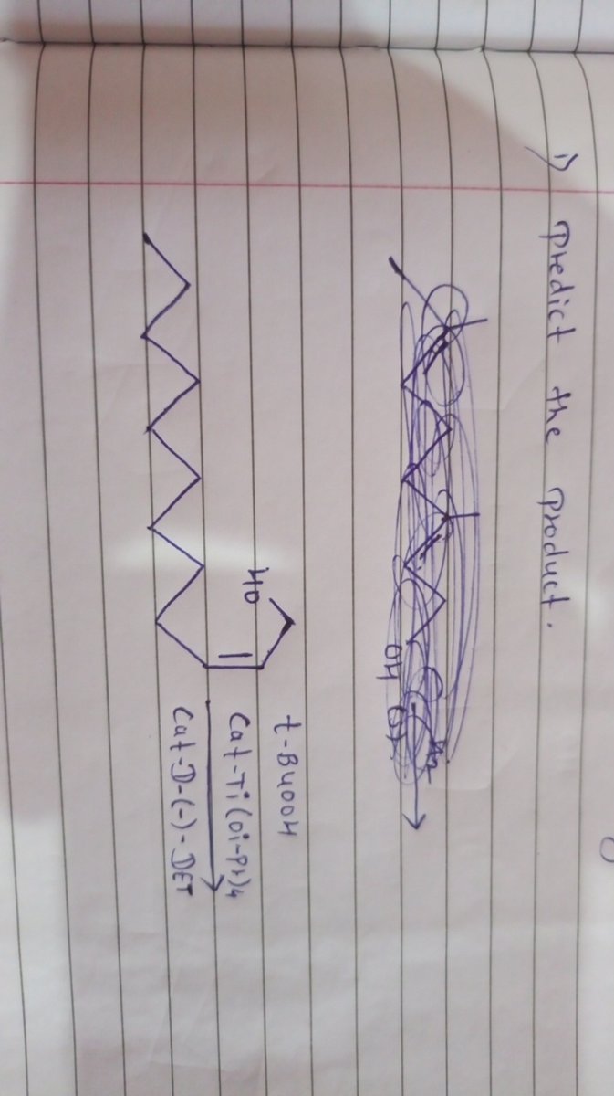 Predict the product of the following reaction: Reactant: A molecule with..