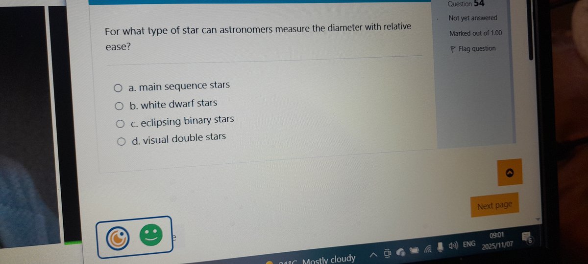 For what type of star can astronomers measure the diameter with relative