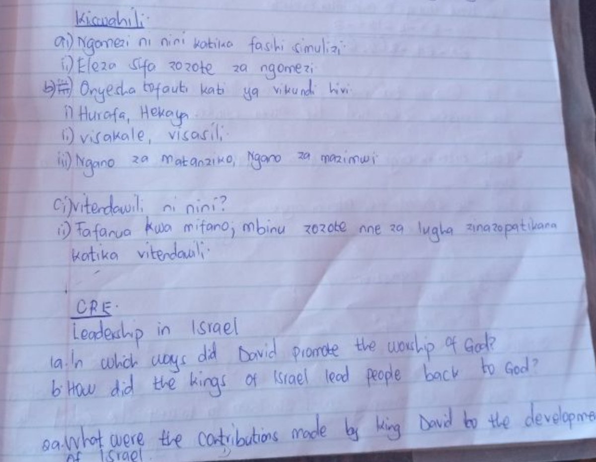 Kiswahili a) i) Ngomezi ni nini katika fasihi simulizi? ii) Eleza sifa zo..
