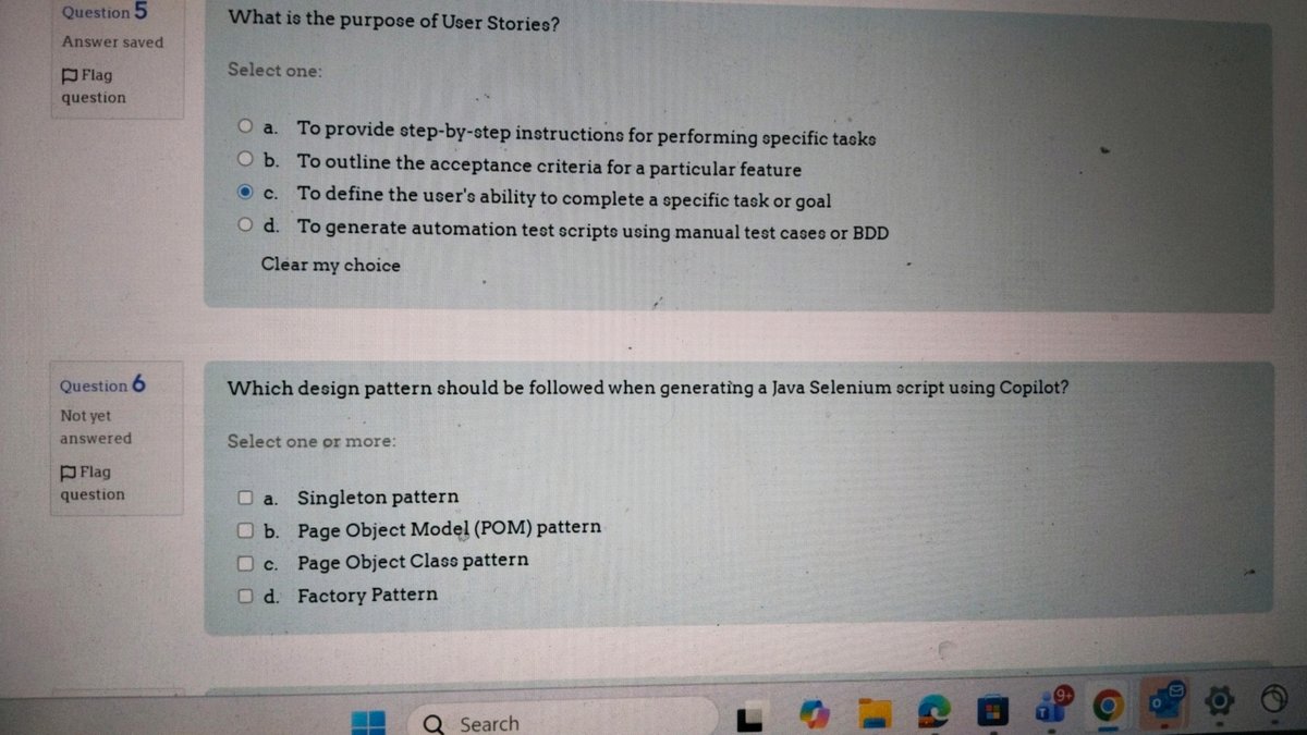 Here are two multiple-choice questions: Question 5: What is the purpose