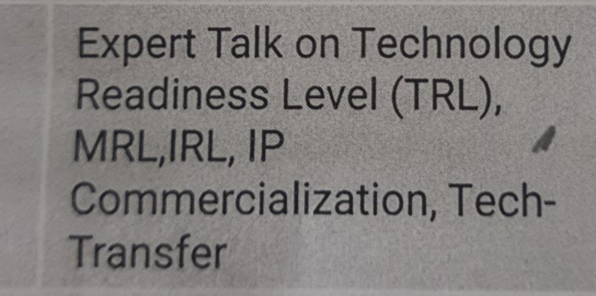 Expert Talk on Technology Readiness Level (TRL), MRL, IRL, IP Commerciali..