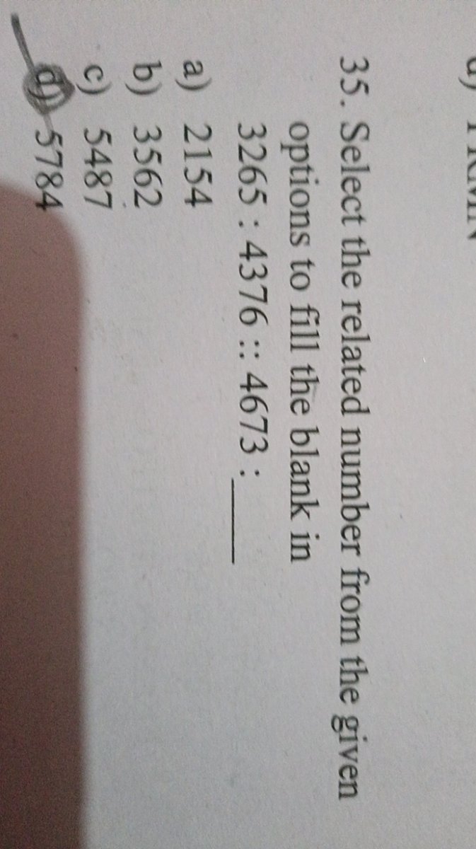 Select the related number from the given options to fill the blank in 326..