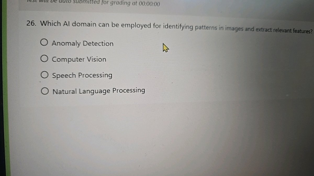 Which AI domain can be employed for identifying patterns in images and ex..