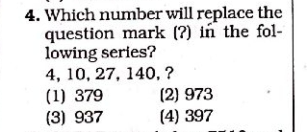 Which number will replace the question mark (?) in the following series?