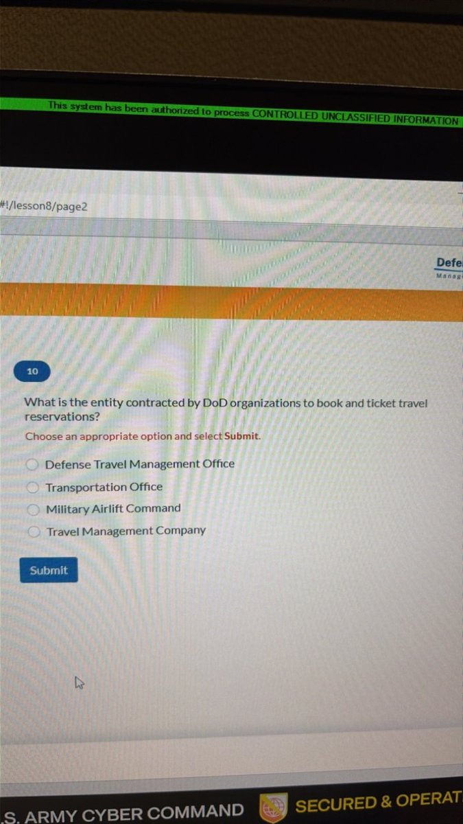 What is the entity contracted by DoD organizations to book and ticket tra..
