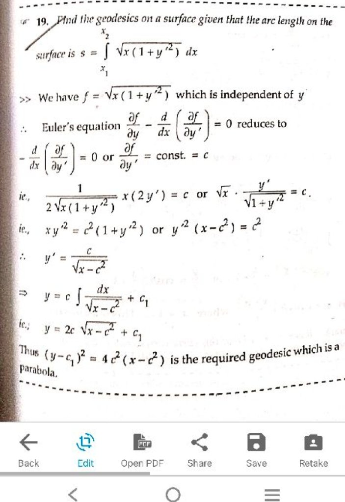 Find the geodesics on a surface given that the arc length on the surface