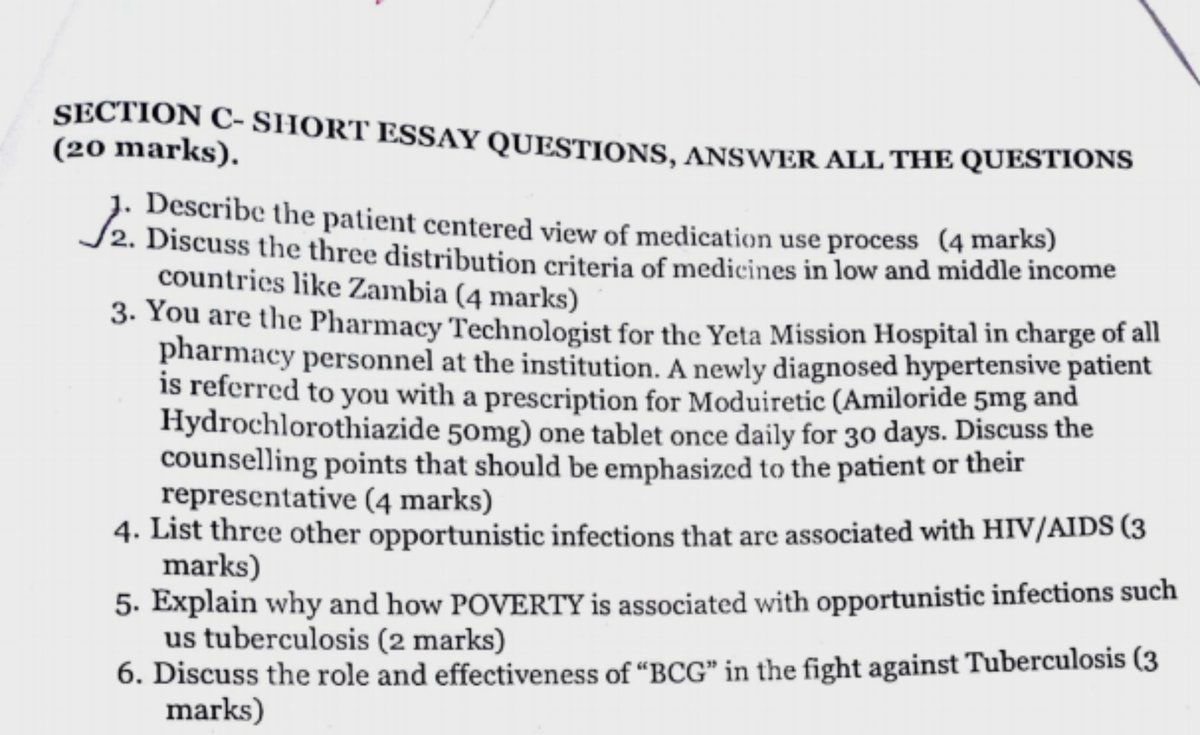 SECTION C- SHORT ESSAY QUESTIONS, ANSWER ALL THE QUESTIONS (20 marks). D..