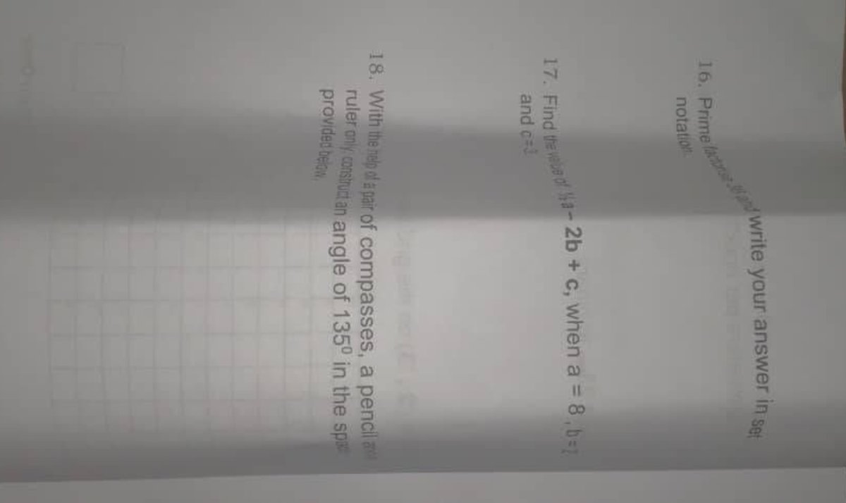 Prime factorize [missing number] and write your answer in set notation. F..