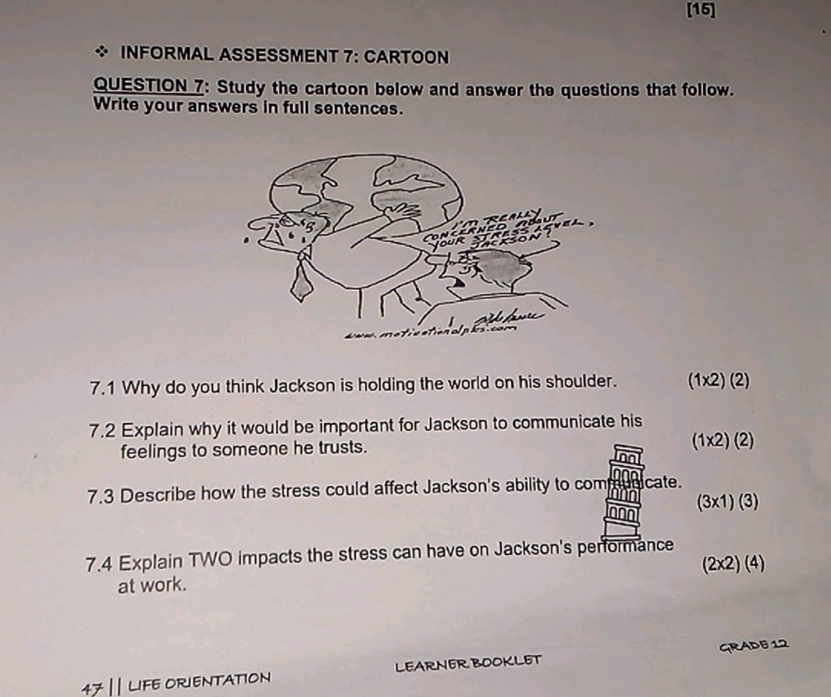 INFORMAL ASSESSMENT 7: CARTOON QUESTION 7: Study the cartoon below and a..