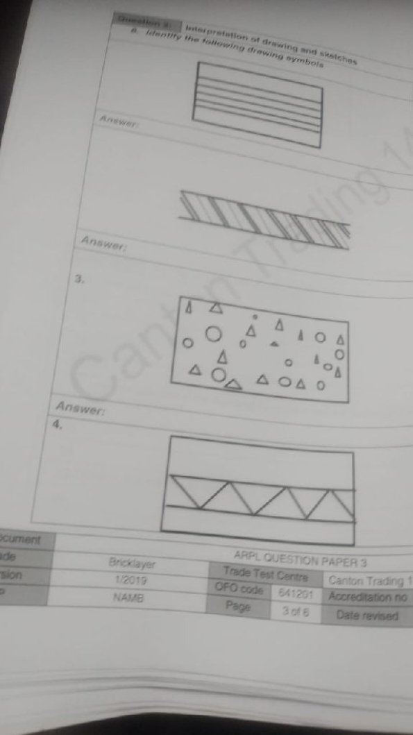 Question 2: Interpretation of drawing and sketches a. Identify the follow..
