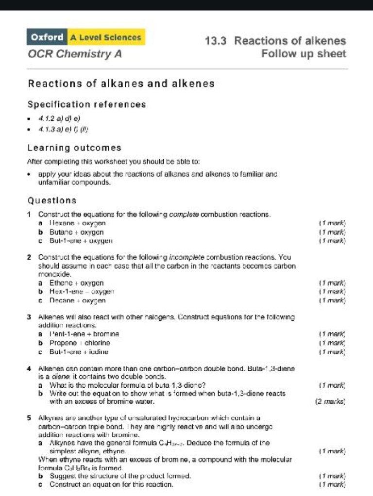 Here are the questions: 1. Construct the equations for the following com..