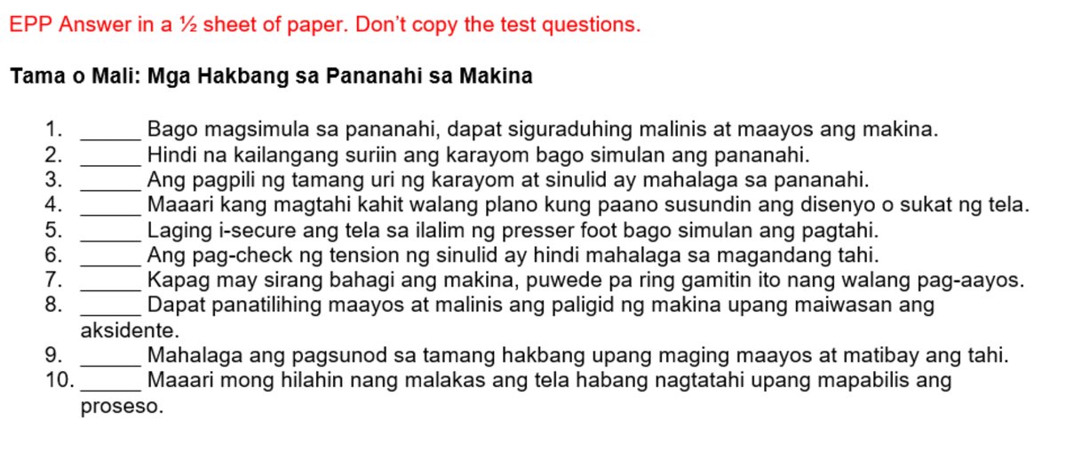 Tama o Mali: Mga Hakbang sa Pananahi sa Makina Bago magsimula sa pananah..