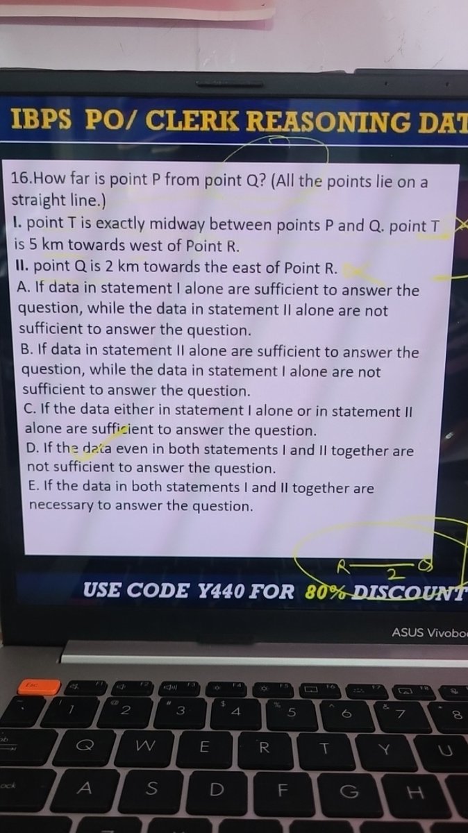 How far is point P from point Q? (All the points lie on a straight line.)..
