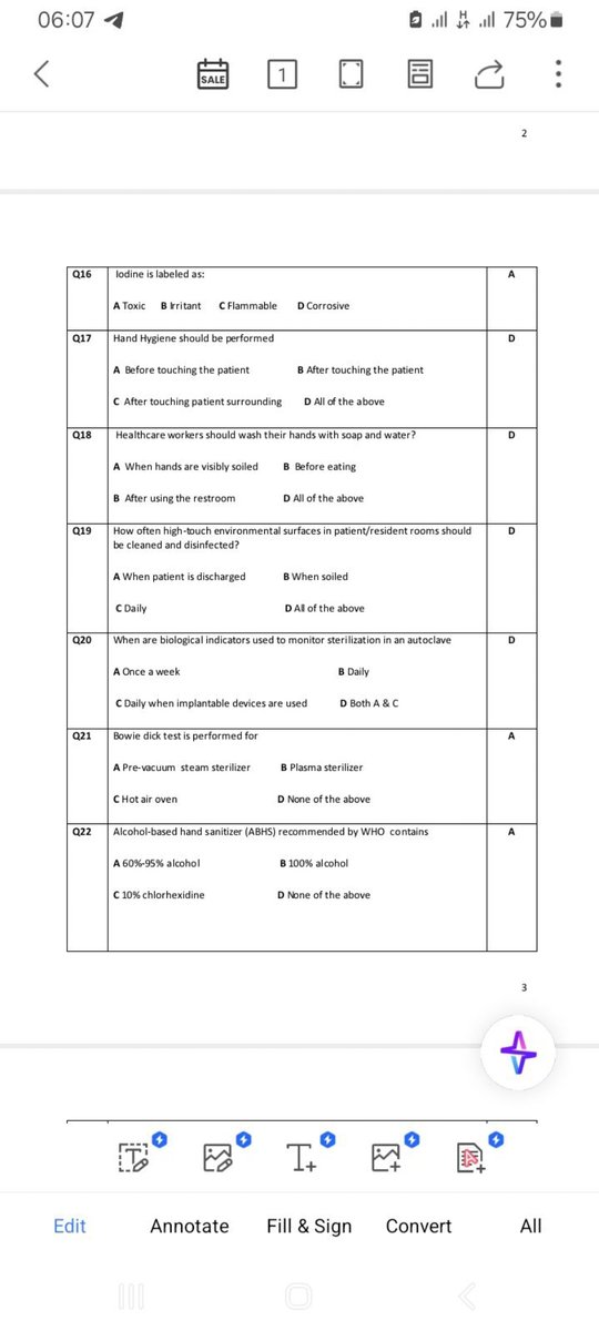Q16 Iodine is labeled as: A Toxic B Irritant C Flammable D Corrosive Q17..