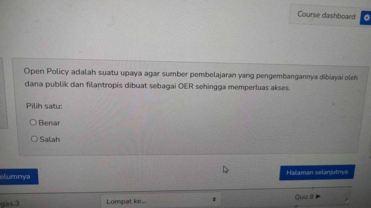Open Policy adalah suatu upaya agar sumber pembelajaran yang pengembangan..