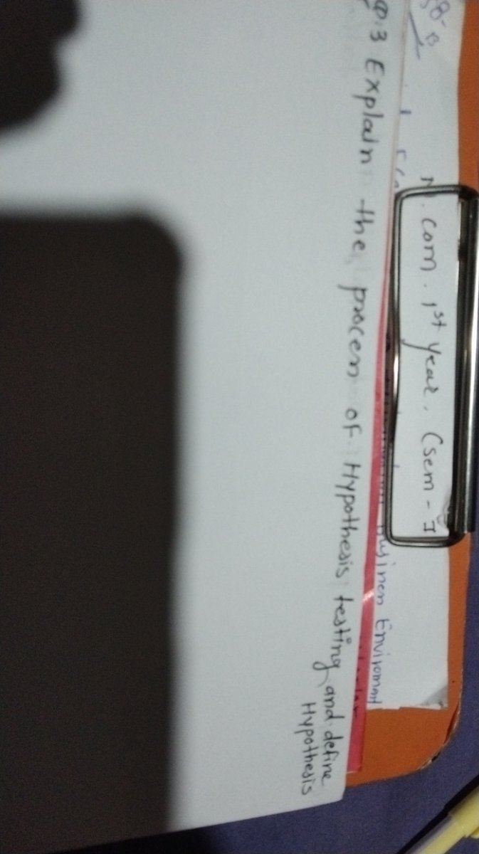 Explain the process of Hypothesis testing and define Hypothesis. | Filo