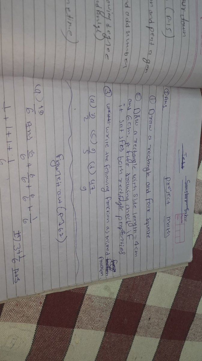Draw a rectangle and four squares. Draw a rectangle with side length = 4c..