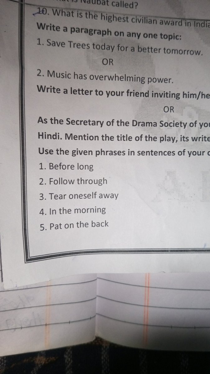 What is the highest civilian award in India? Write a paragraph on any on..