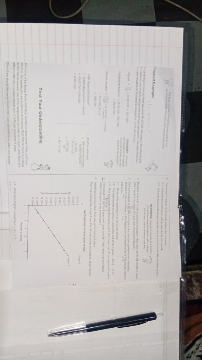 Here are some questions related to financial mathematics: Worked Example..