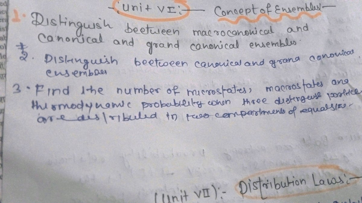 Distinguish between macrocanonical and canonical and grand canonical ense..