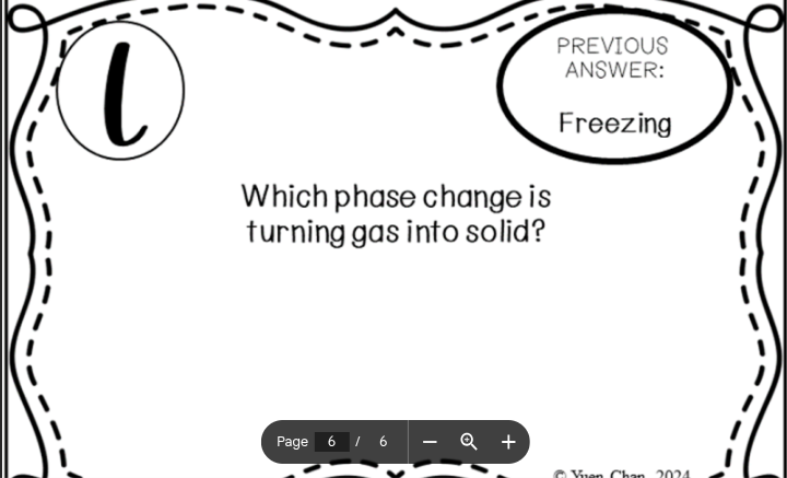 Which phase change is turning gas into solid? | Filo