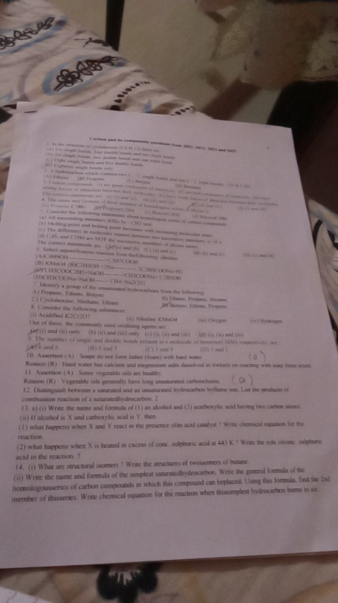 In the structure of cyclohexane (C6H12) there are: (A) Six single bond..