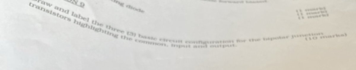 Draw and label the three (3) basic circuit configurations for the bipolar..
