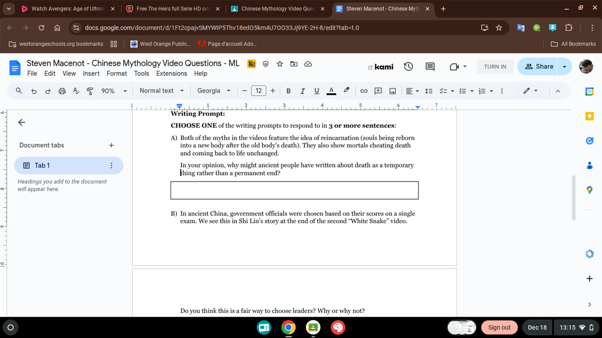 Writing Prompt: CHOOSE ONE of the writing prompts to respond to in 3 or m..