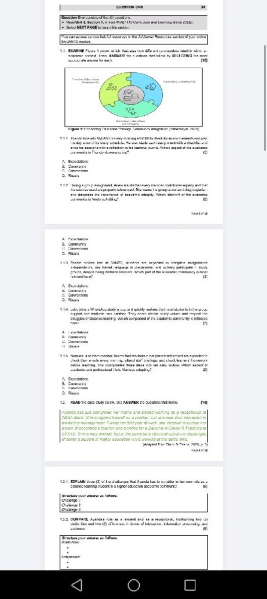 QUESTION ONE Question One consists of five (5) questions. Read Unit 2,