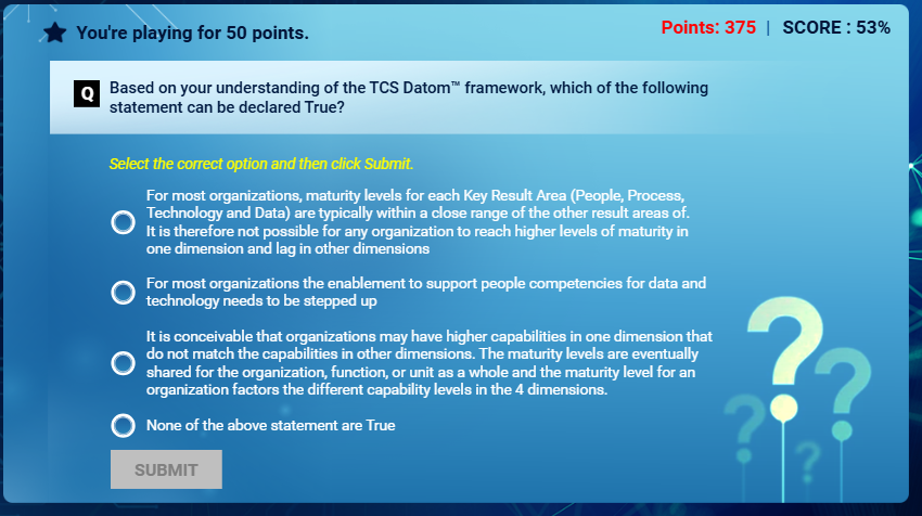Based on your understanding of the TCS Datom™ framework, which of the fol..