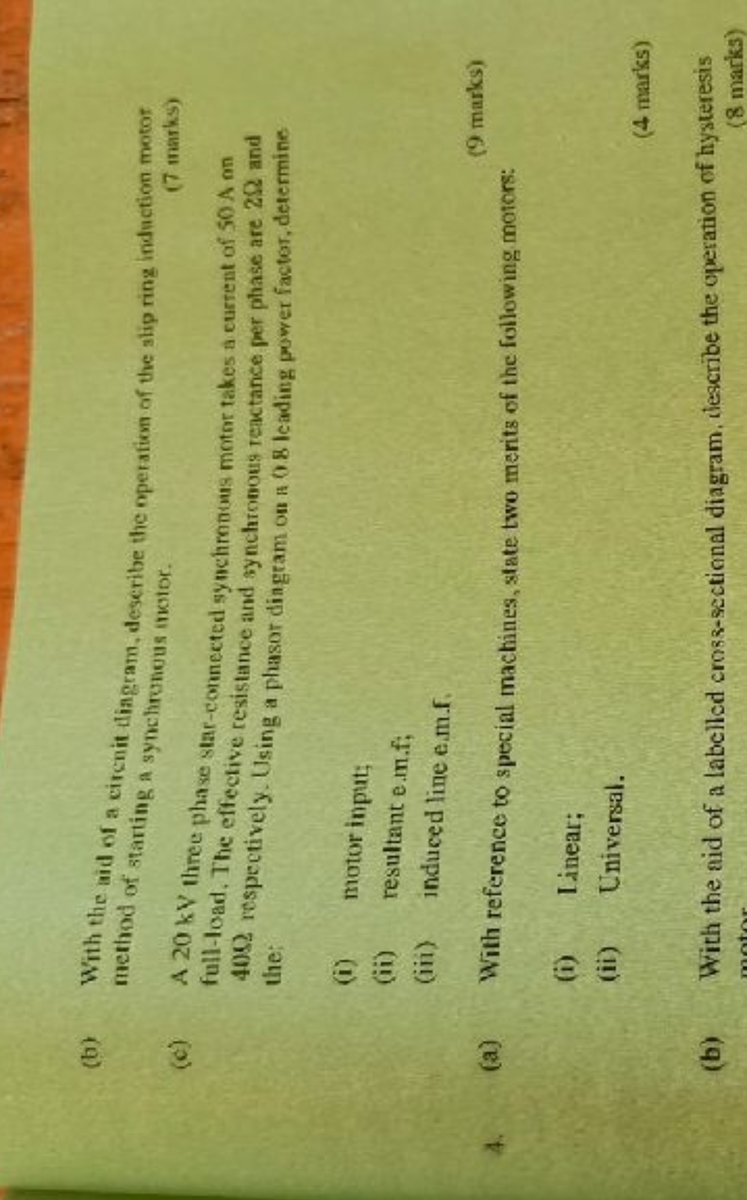 (b) With the aid of a circuit diagram, describe the operation of the slip..