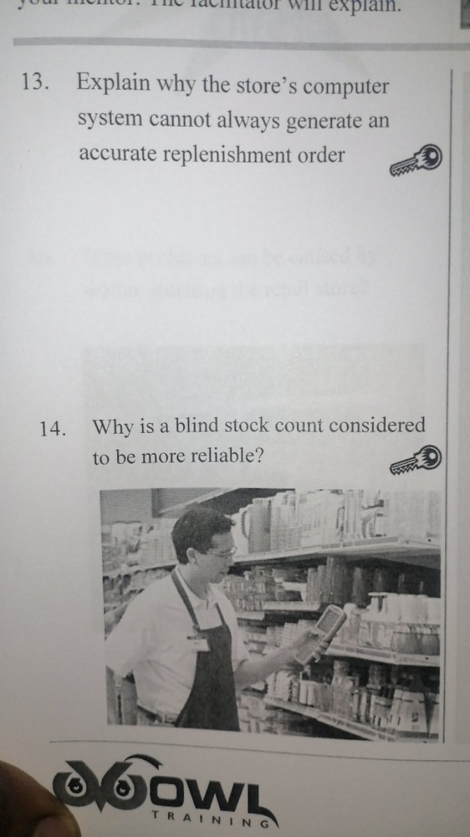 Explain why the store's computer system cannot always generate an accurat..
