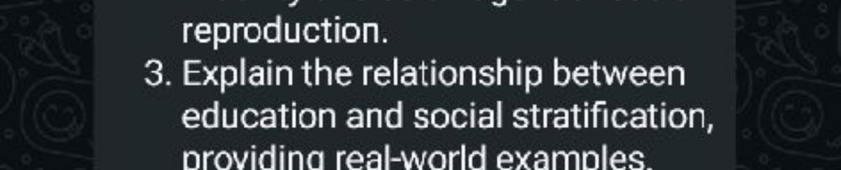 Explain the relationship between education and social stratification, pro..