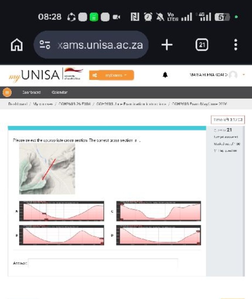 Please select the appropriate cross section. The correct cross section is..