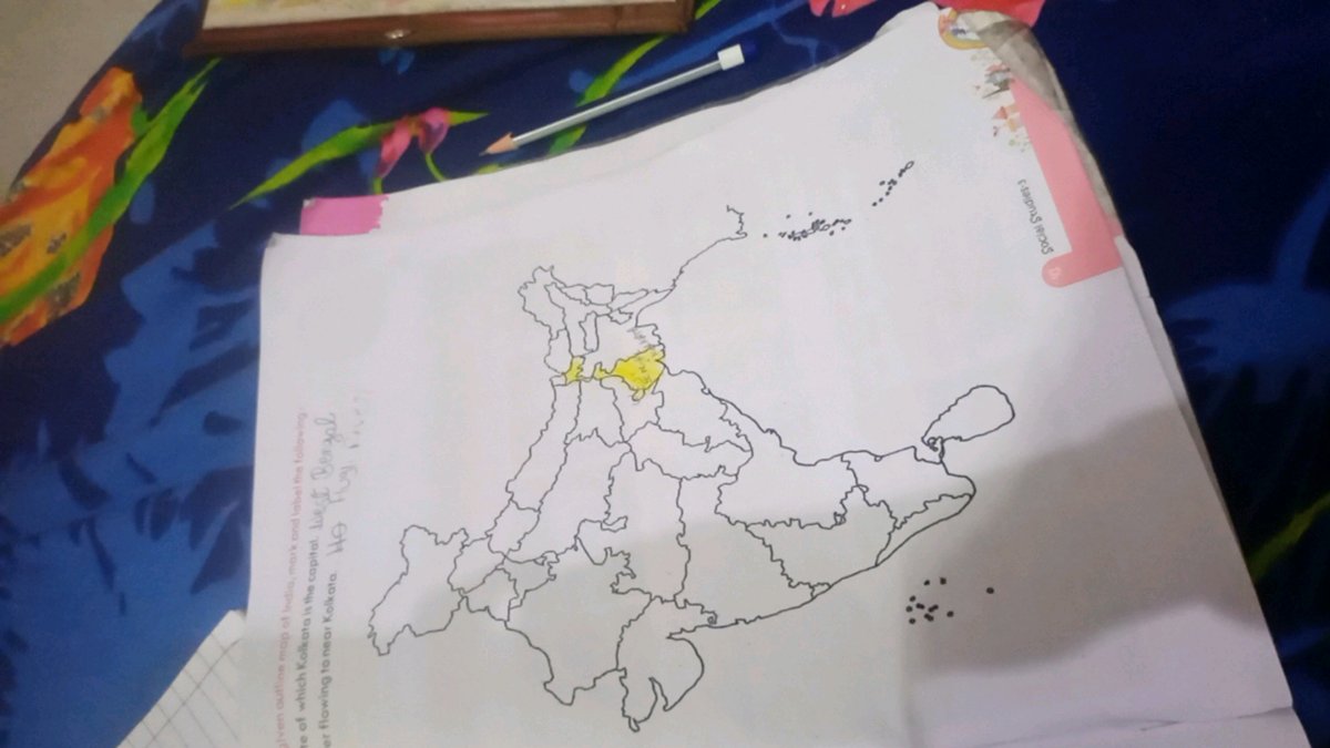 Given an outline map of India, mark and label the following: The state o..