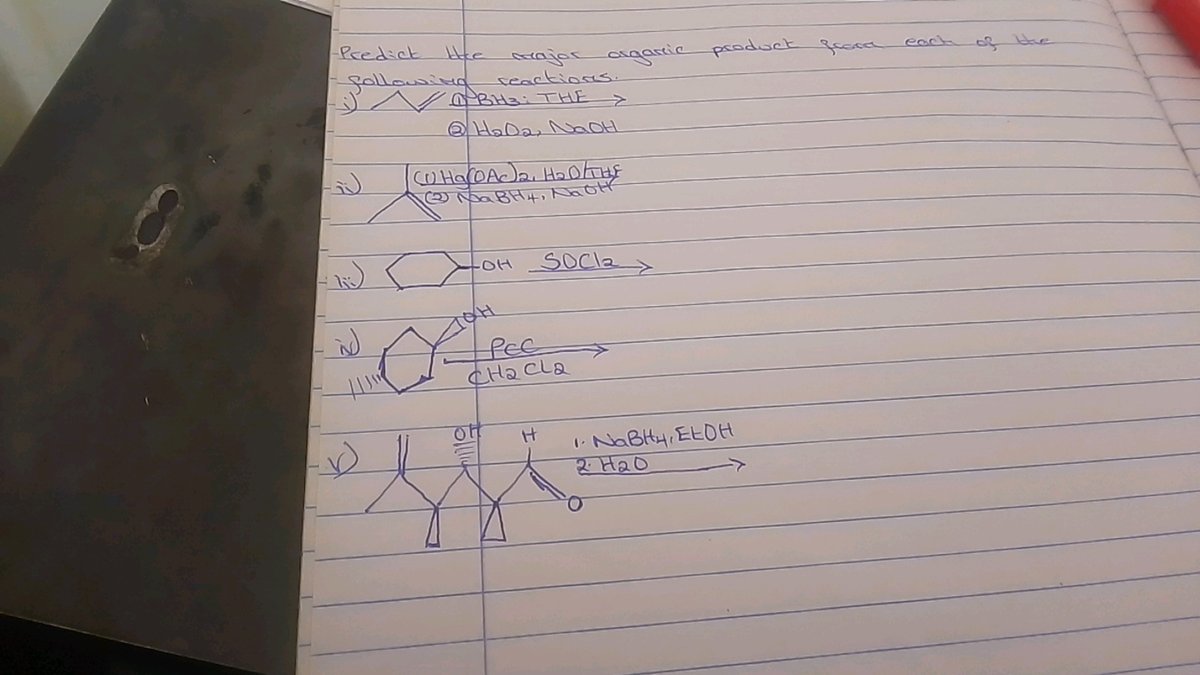 Predict the major organic product from each of the following reactions: