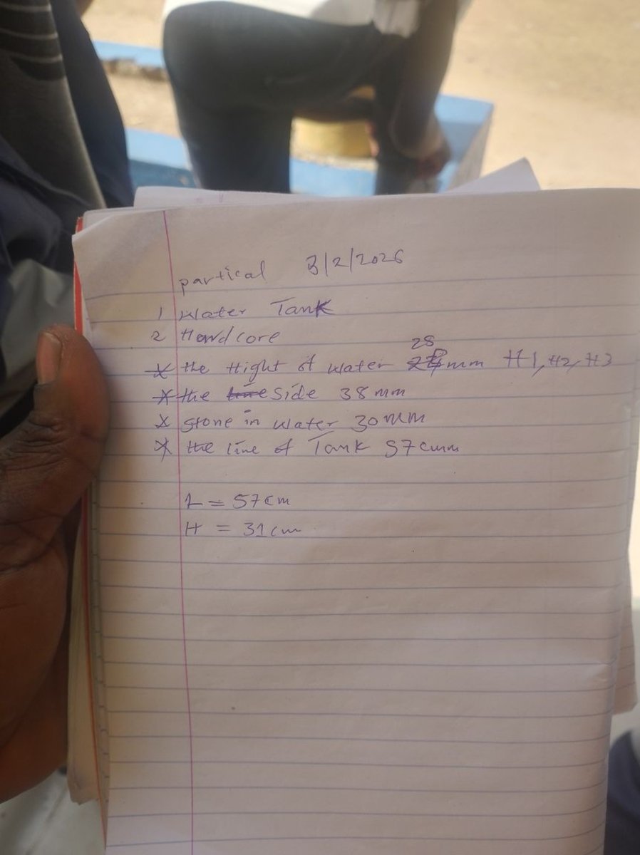 Here are some measurements from a practical experiment: Water Tank Hardc..