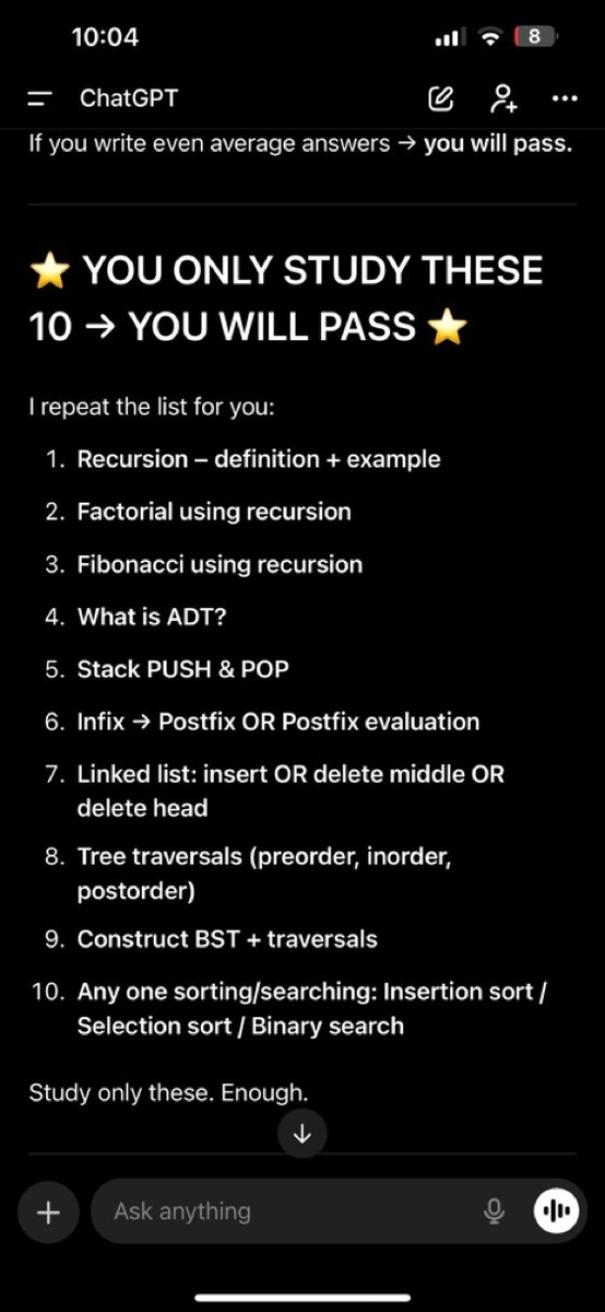 YOU ONLY STUDY THESE 10 -> YOU WILL PASS I repeat the list for you: Recu..