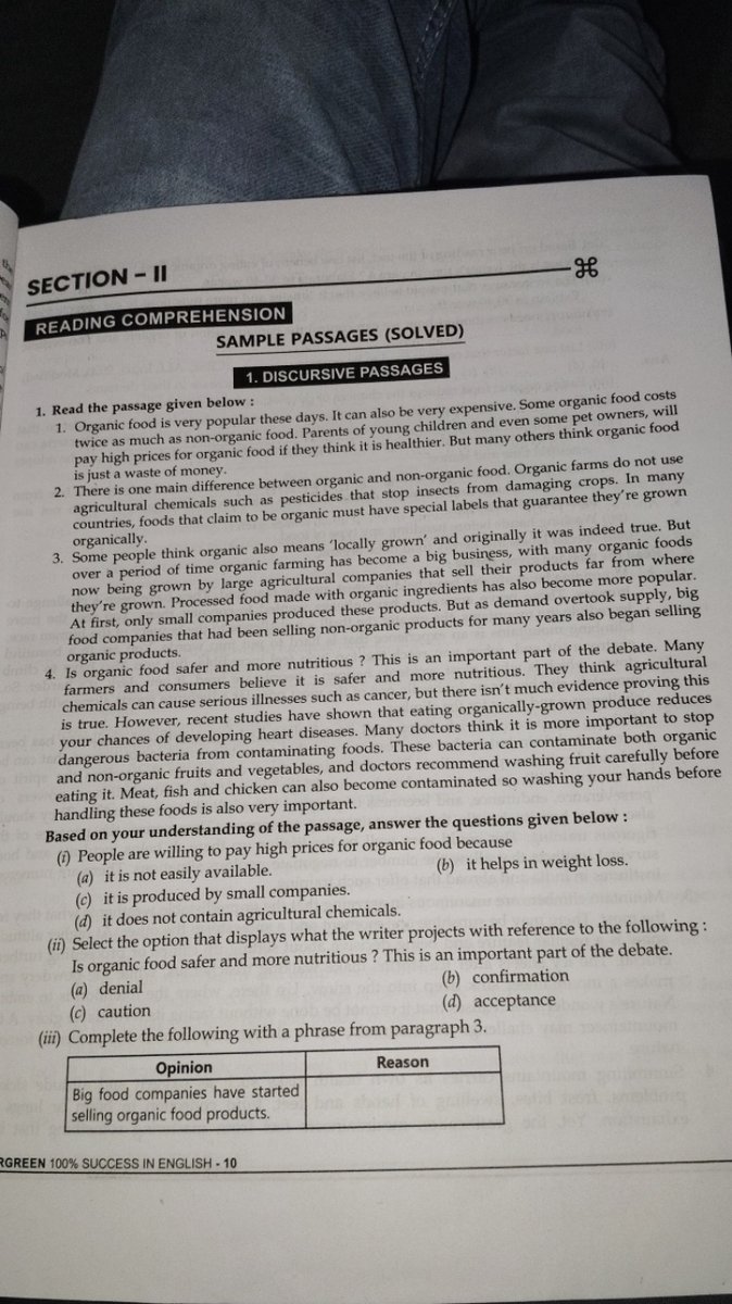 SECTION 11 READING COMPREHENSION SAMPLE PASSAGES (SOLVED) DISCURSIVE PASS..