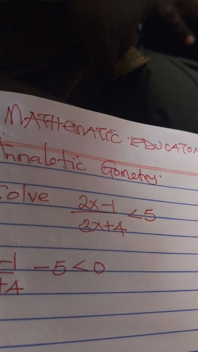 Solve the inequality: \frac{2x-1}{3x+4} | Filo