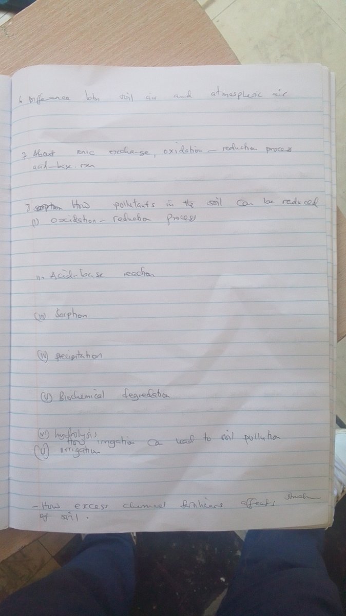 Difference between soil air and atmospheric air. About ionic exchange, ox..