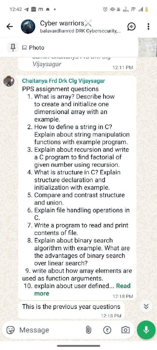PPS assignment questions What is array? Describe how to create and initi..