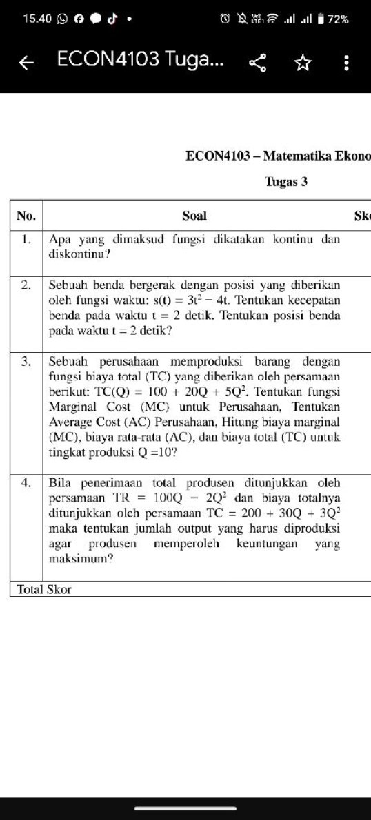 Here are the questions: What is meant by a function being continuous and..