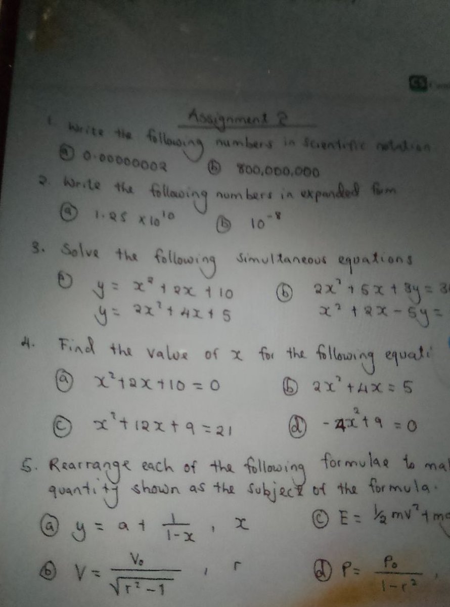 Assignment 2 Write the following numbers in scientific notation: a) 0..