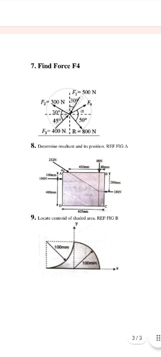 Find Force F4 (Diagram showing forces F1, F2, F3, F4 and resultant R wit..