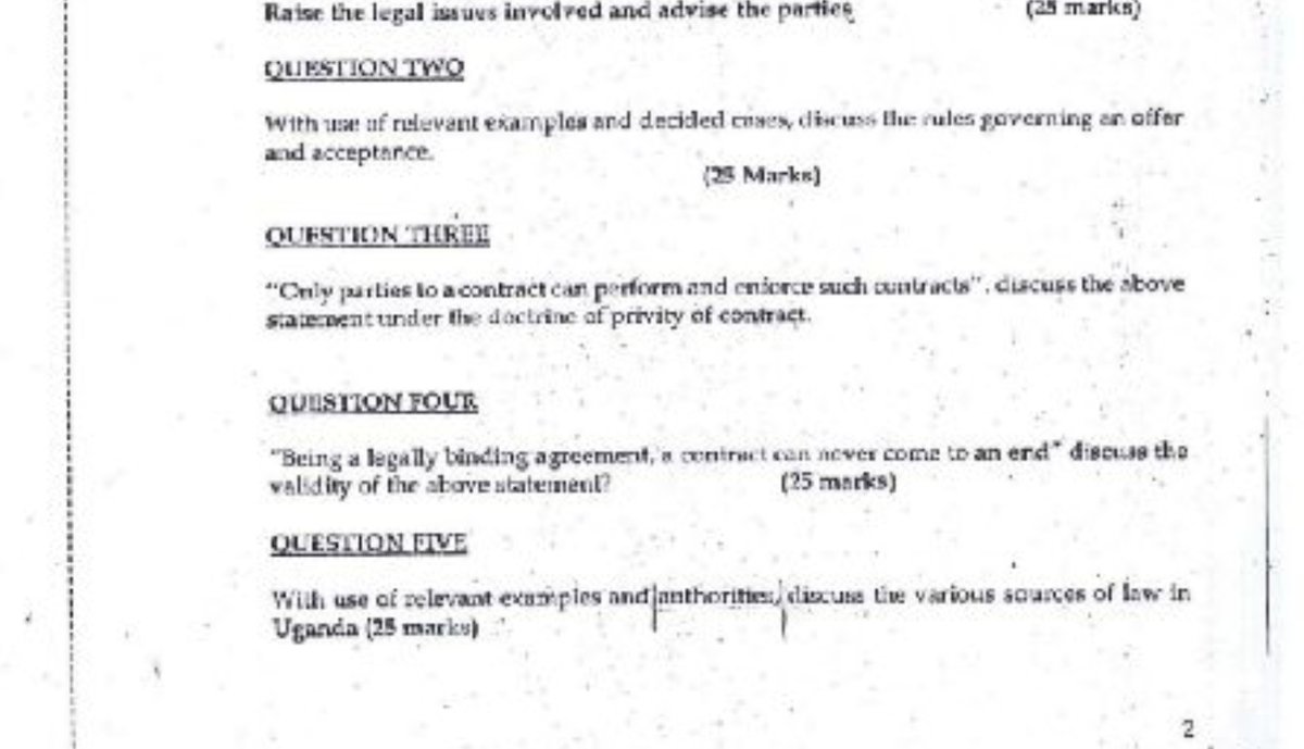 QUESTION TWO With use of relevant examples and decided cases, discuss the..