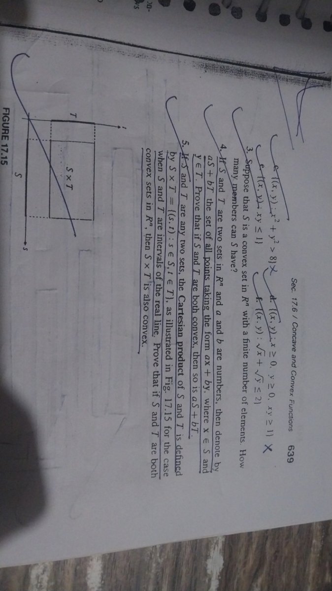 Here are a few questions related to convex sets and functions: Determine..