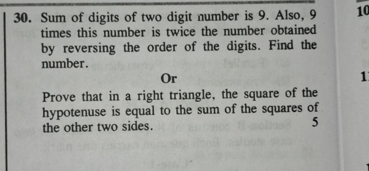 Sum of digits of two digit number is 9. Also, 9 times this number is twic..